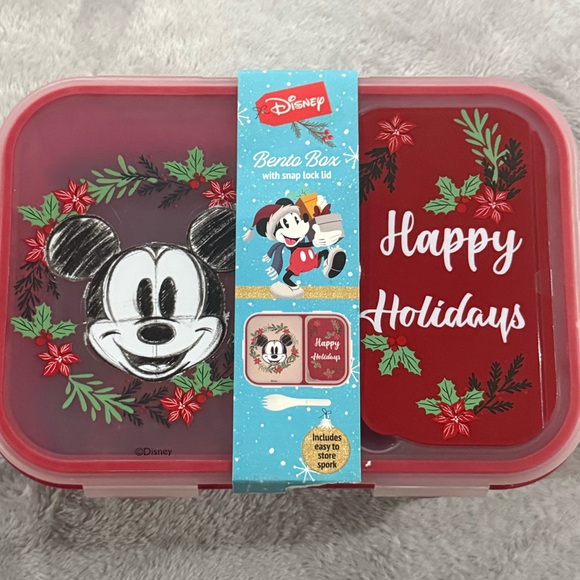 Disney | Kitchen | Disney Red Holiday Mickey Mouse Bento Box Container ...